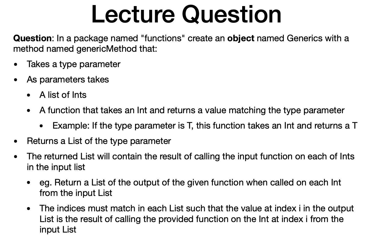 Lecture Question Question: In a package named | Chegg.com