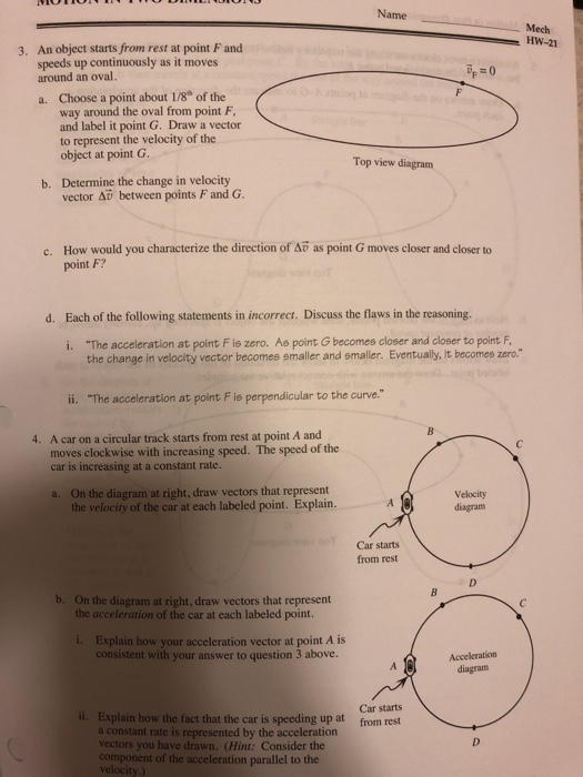 Solved MOTION IN TWO DIMENSIONS Name Mech moves clockwise | Chegg.com