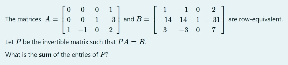 Solved The matrices A=⎣⎡00100−10101−32⎦⎤ and | Chegg.com
