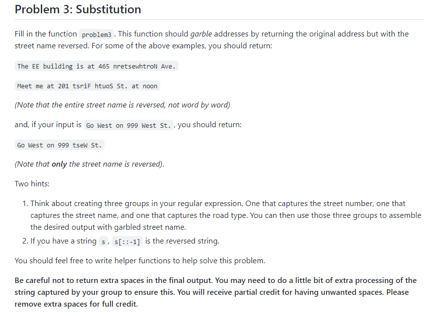 Solved Problem 3: Substitution Fill in the function problem3 | Chegg.com