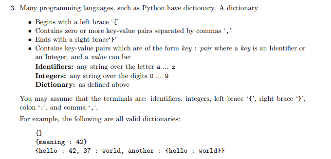 Solved Please provide CFG(context-free language) that fits | Chegg.com