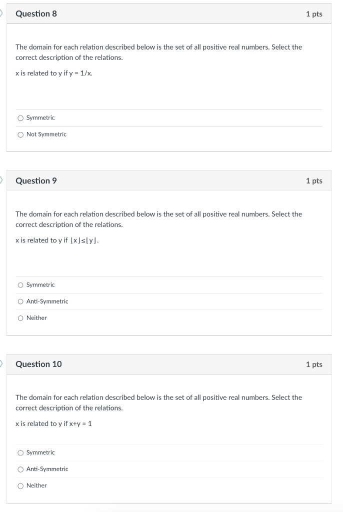 Solved The domain for each relation described below is the | Chegg.com