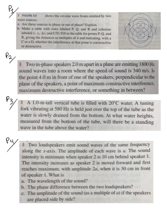 Solved FIGURE EX shows the circular wave fronts emitted by | Chegg.com