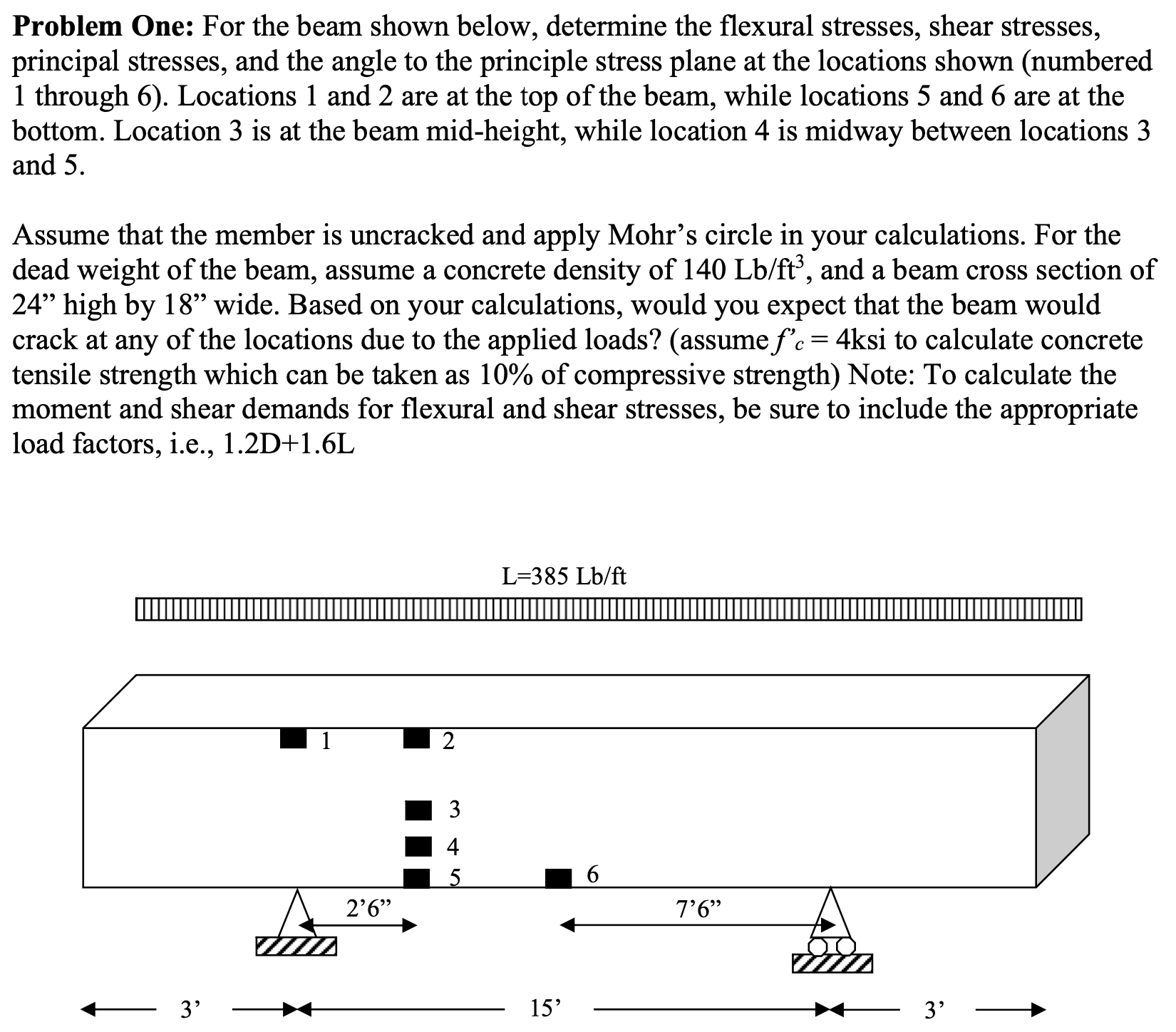 Solved Problem One: For the beam shown below, determine the | Chegg.com