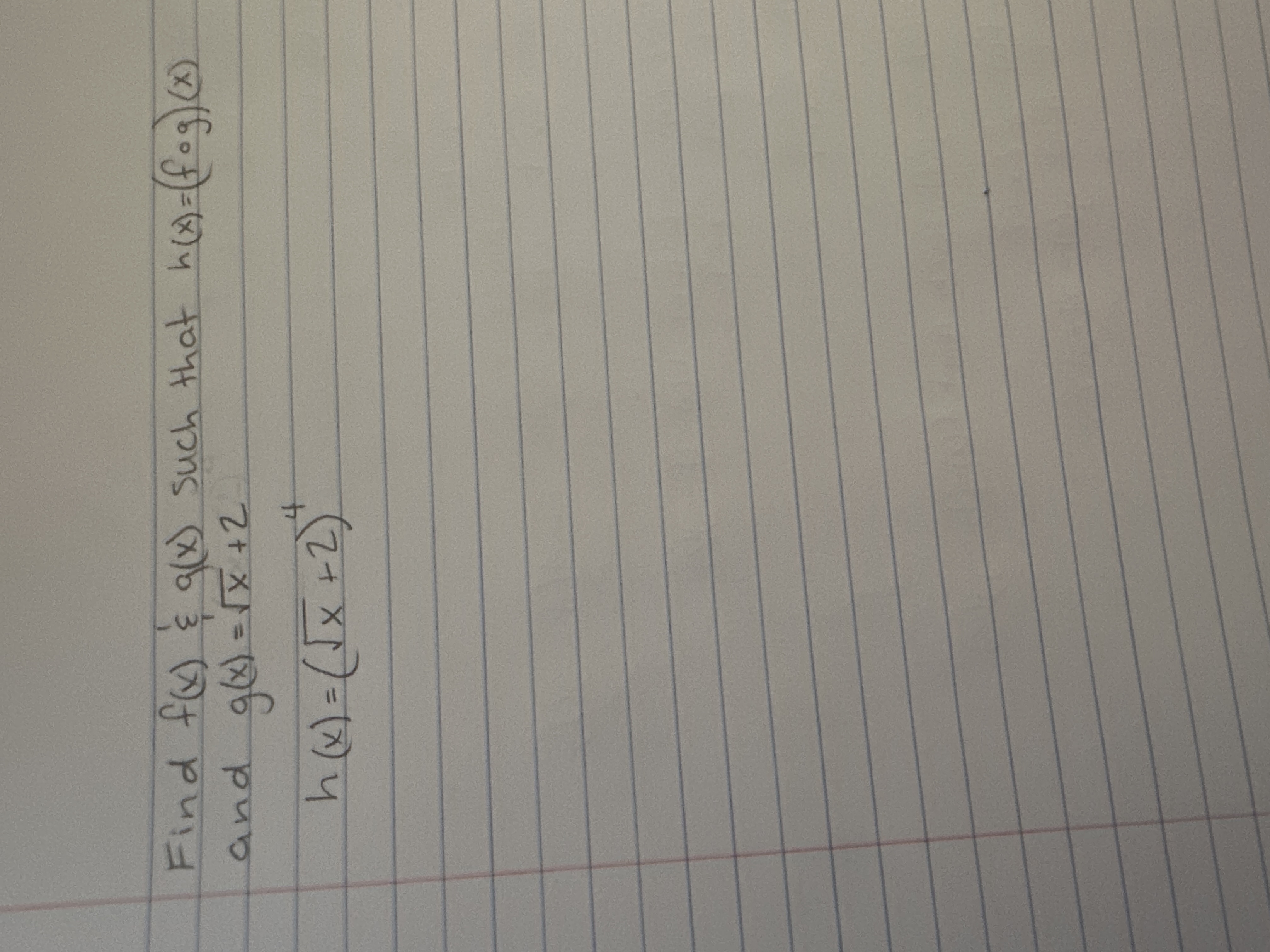 Solved Find f(x) ﻿& g(x) ﻿such that h(x)=(f@g)(x)and | Chegg.com