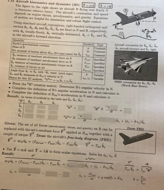 Solved Aircraft kinematics and dynamics (2D). The figure to | Chegg.com