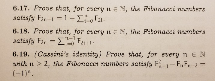 Solved 6.17. Prove that, for every n E N, the Fibonacci | Chegg.com