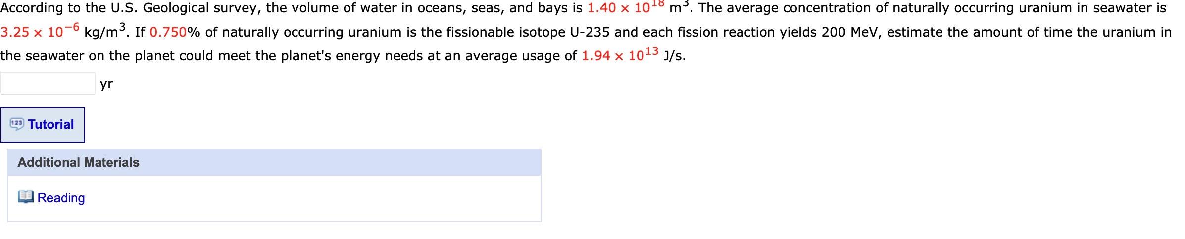 Solved According to the U.S. Geological survey, the volume | Chegg.com