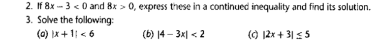 Solved 2. If 8x - 3 0, express these in a | Chegg.com