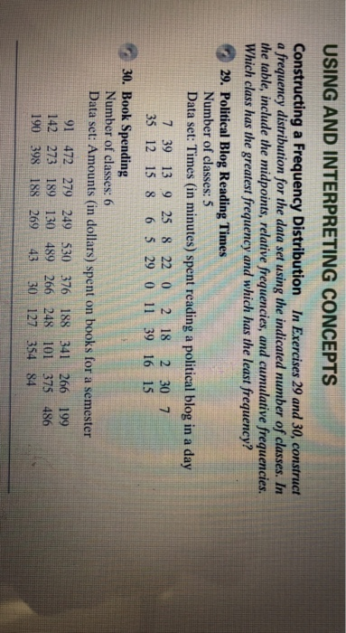 Solved USING AND INTERPRETING CONCEPTS Constructing a | Chegg.com