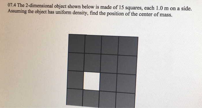Solved The 2-dimensional object shown below is made of 15 | Chegg.com
