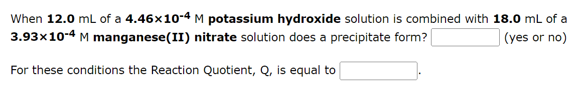 Solved When 12.0 mL of a 4.46x10-4 M potassium hydroxide | Chegg.com