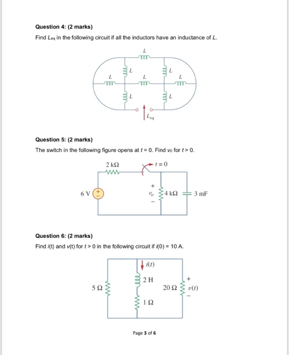 Solved Question 4: (2 marks) Find Leq in the following | Chegg.com