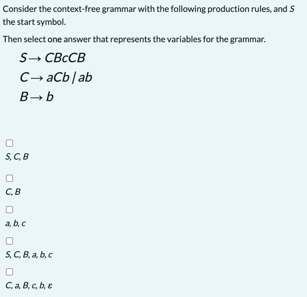 Solved Consider the context-free grammar with the following | Chegg.com