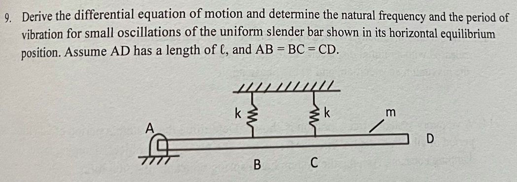 Solved 9. Derive the differential equation of motion and | Chegg.com