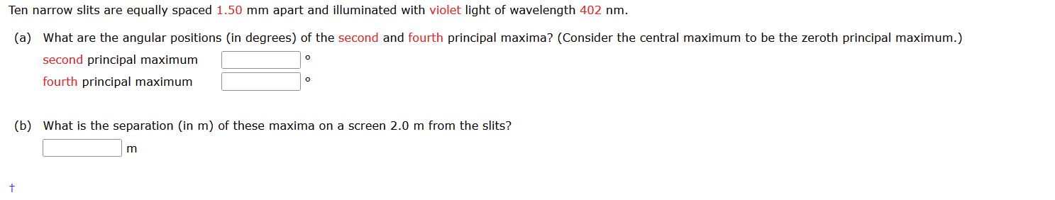 Solved Ten narrow slits are equally spaced \\( 1.50 | Chegg.com