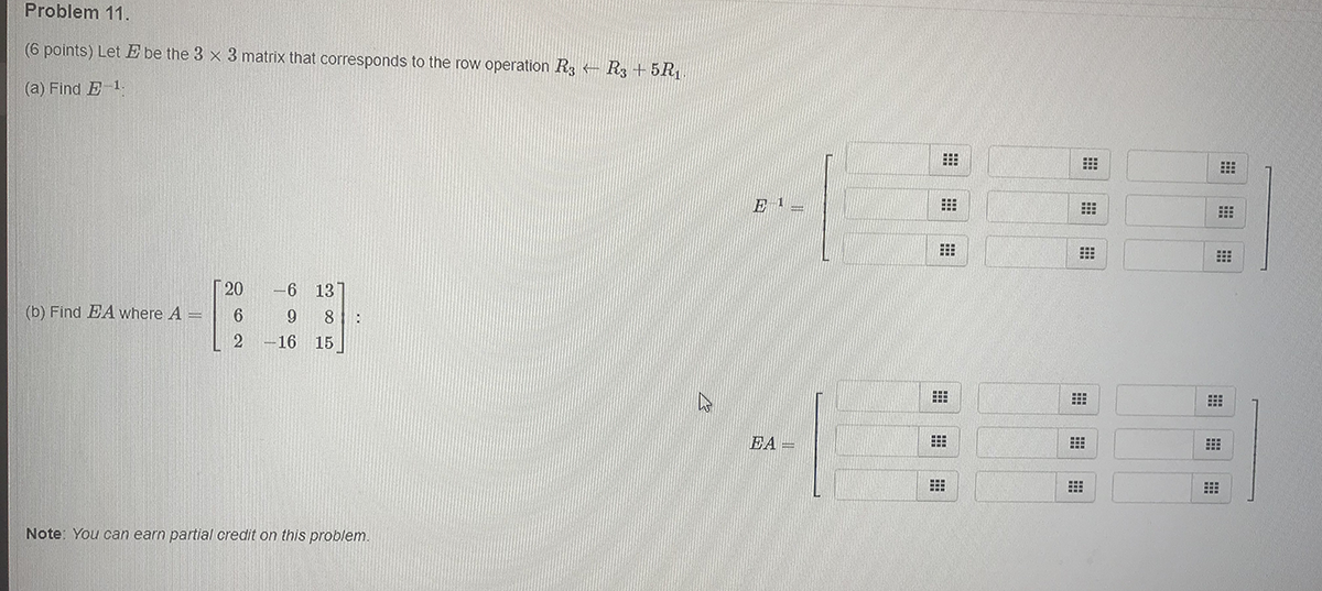 Solved Let E be the 3 x 3 matrix that corresponds to the | Chegg.com