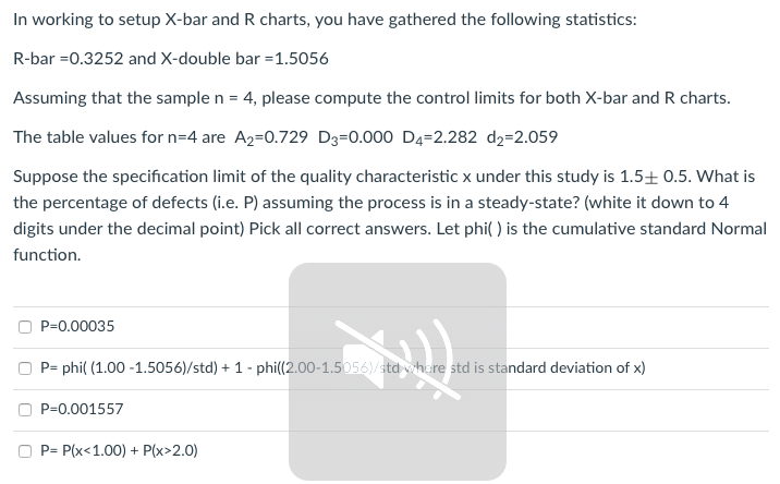 In working to setup X-bar and R charts, you have | Chegg.com