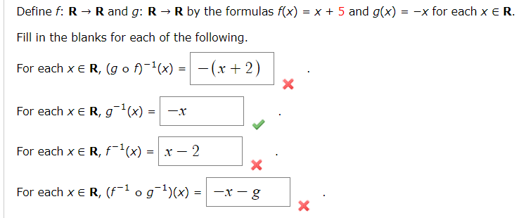 Solved Define f: R → Rand g: R → R by the formulas f(x) = x | Chegg.com