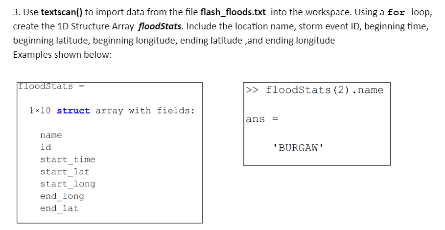 3. Use textscan() to import data from the file | Chegg.com
