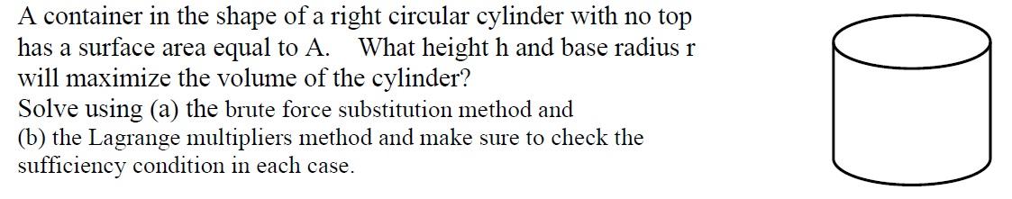 A container in the shape of a right circular cylinder | Chegg.com