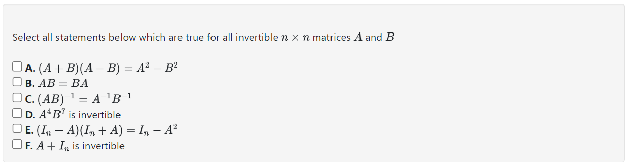 Solved Select all statements below which are true for all | Chegg.com