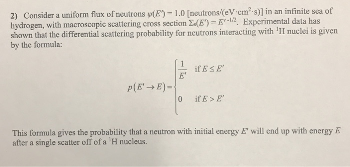 2) Consider a uniform flux of neutrons y(E) 1.0 | Chegg.com