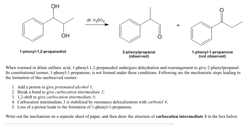 Solved он dil. H2SO4 он 1-phenyl-1,2-propanediol | Chegg.com