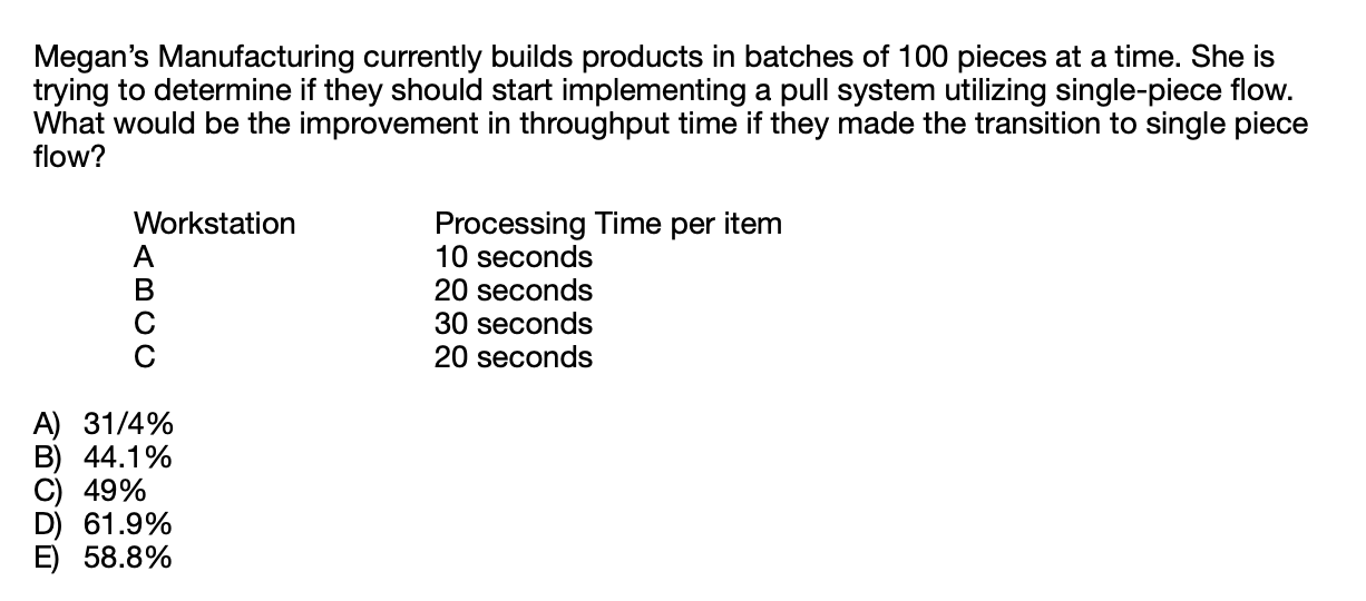 Solved Megan's Manufacturing currently builds products in | Chegg.com