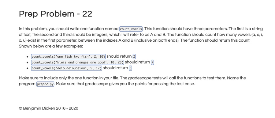 Solved Prep Problem - 22 In this problem, you should write | Chegg.com