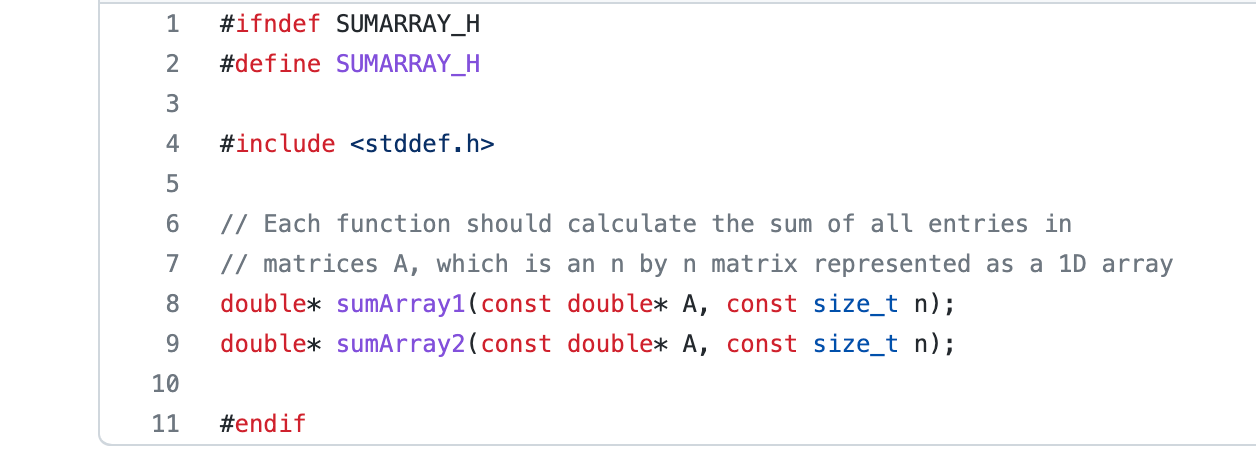 Implement in a file called sumArray.c two functions | Chegg.com