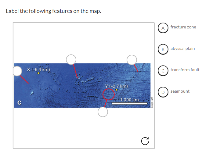Solved Label the following features on the map. | Chegg.com