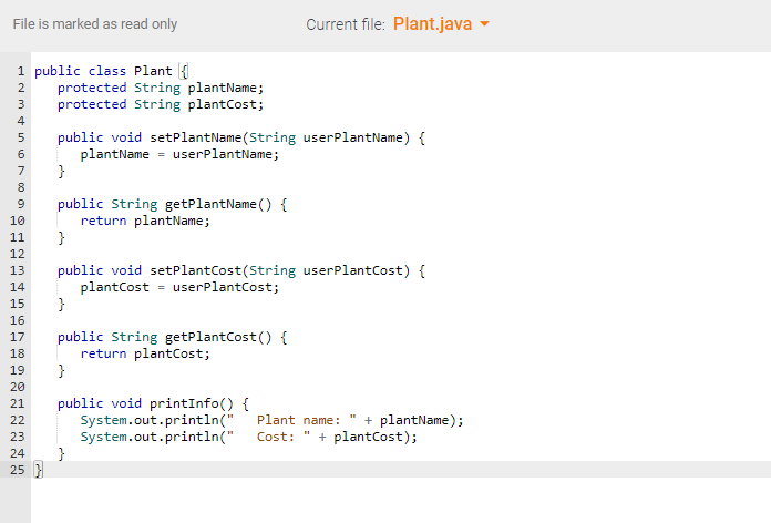 Solved Given a base Plant class and a derived Flower class, | Chegg.com