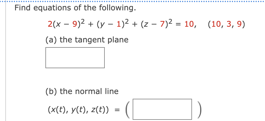 Solved Find equations of the following. | Chegg.com