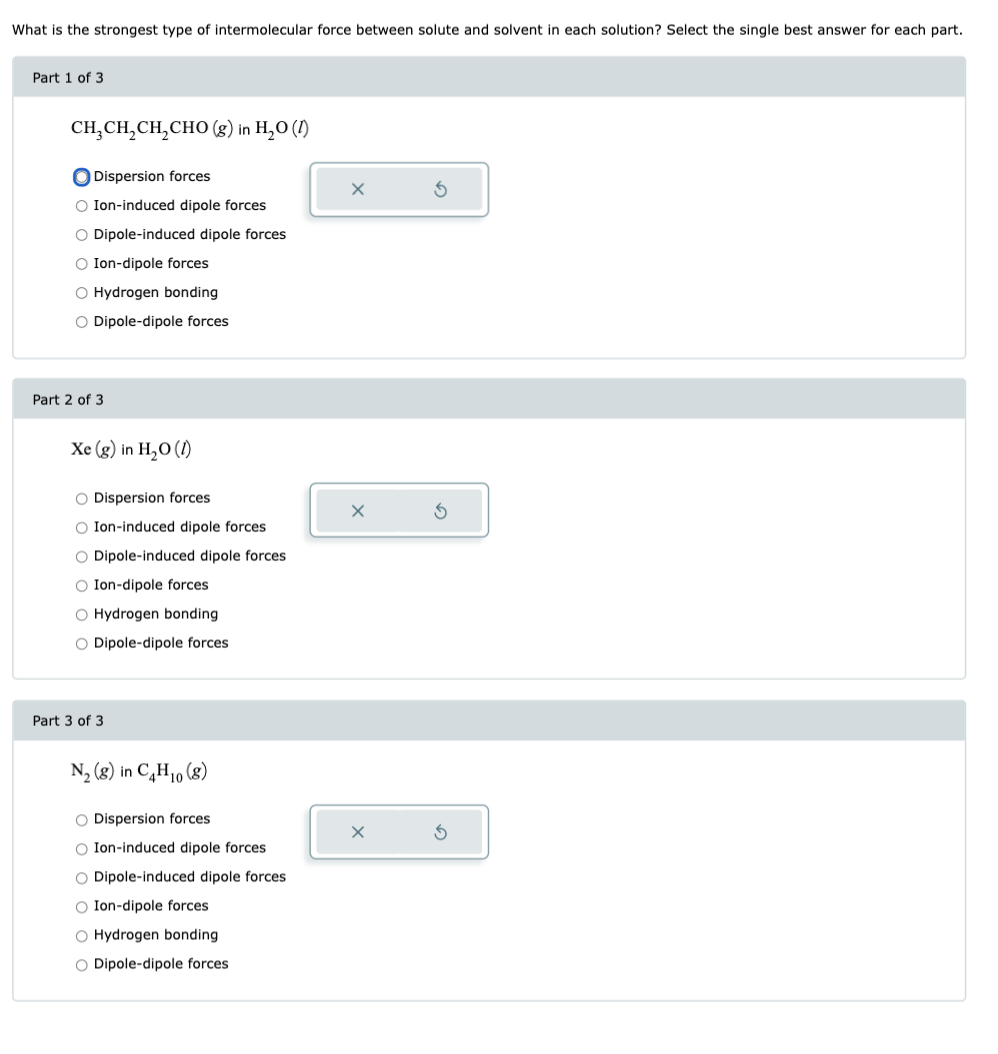 Solved What Is The Strongest Type Of Intermolecular Force
