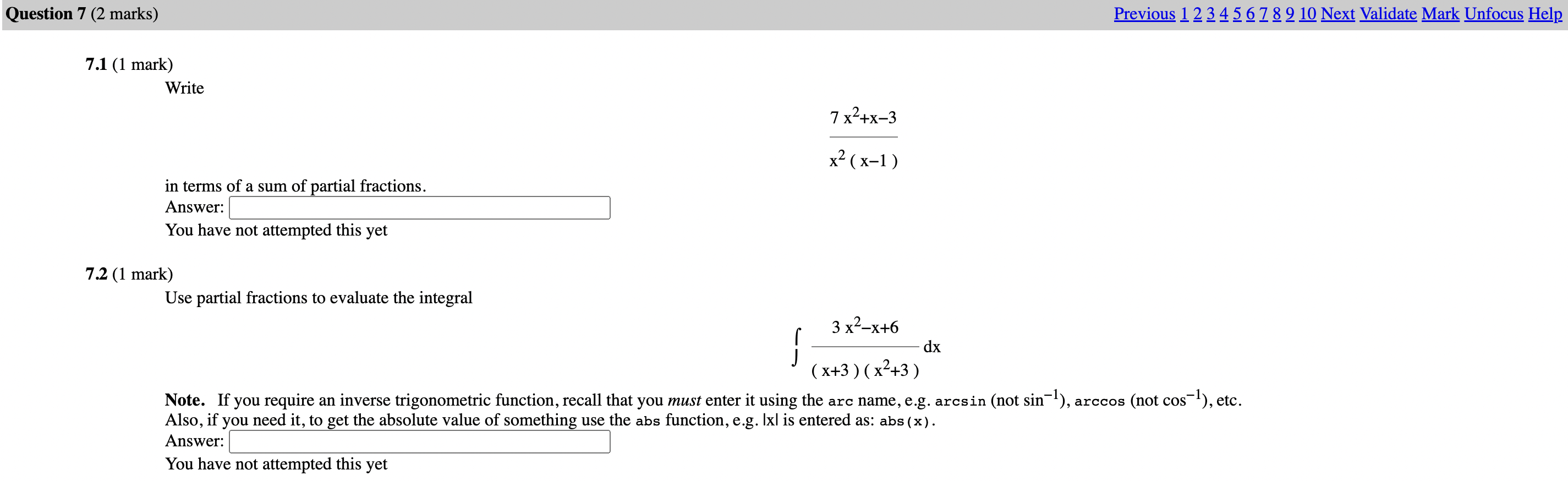 Solved Previous 134578910 Next Validate Mark Unfocus | Chegg.com