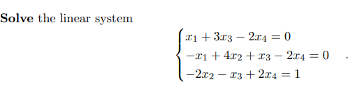 Solved Solve the linear system | Chegg.com