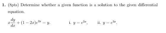 Solved 1. (Spts) Determine whether a given function is a | Chegg.com Solved 1. (Spts) Determine whether a given function is a | Chegg.com