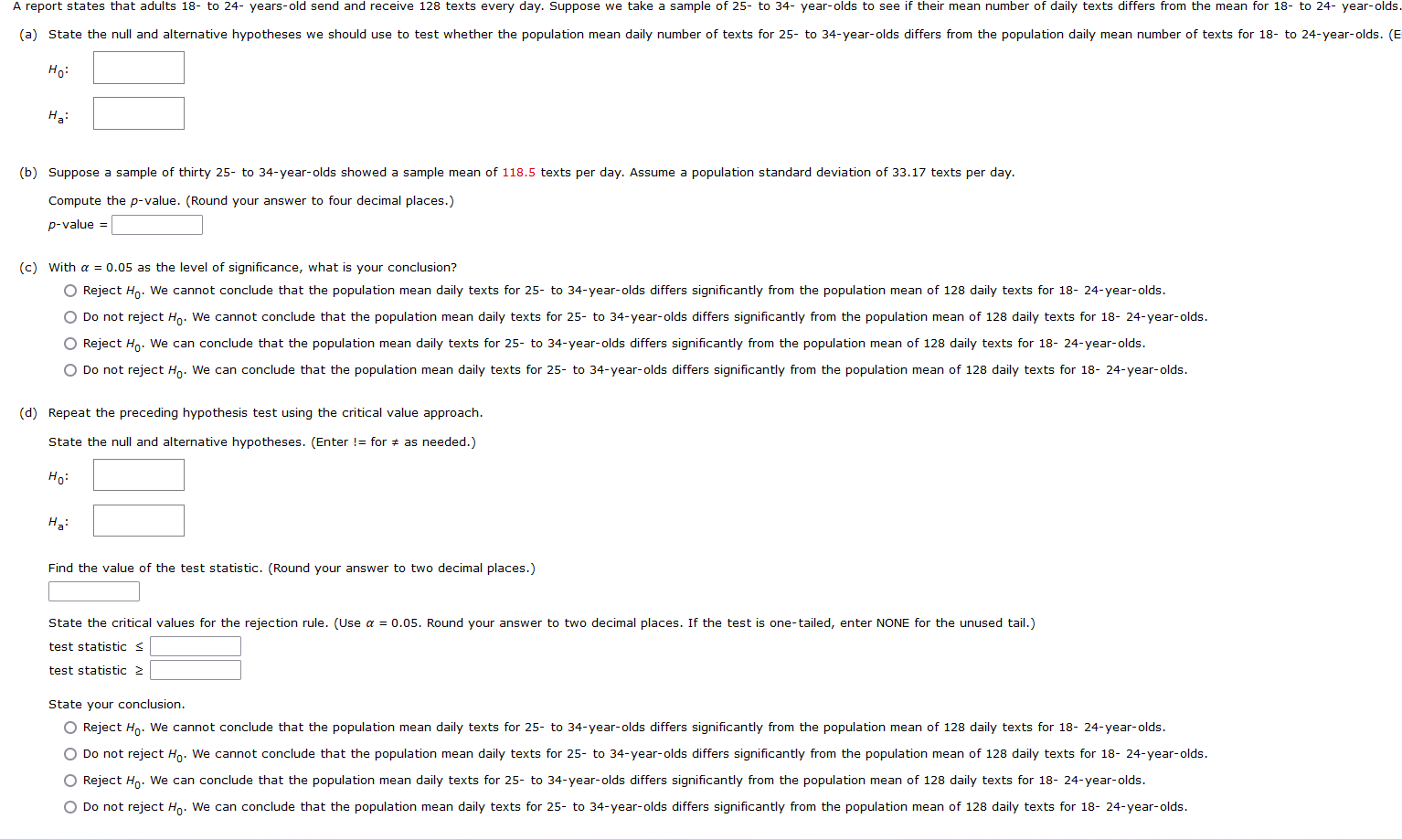 Solved H0: Ha: Compute the p-value. (Round your answer to | Chegg.com