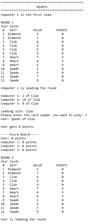 Solved Write a C++ program which will play a card game | Chegg.com