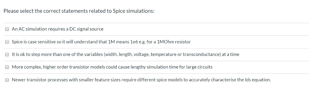 Solved Please select the correct statements related to Spice | Chegg.com