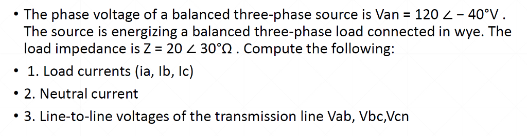 Solved ·The phase voltage of a balanced three-phase source | Chegg.com