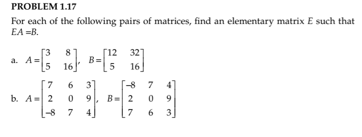 Solved PROBLEM 1.17 For each of the following pairs of | Chegg.com