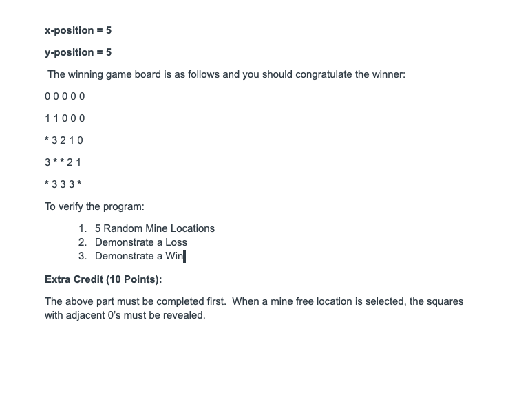 Solved Cs 140 Object Oriented C Minesweeper Project For 0657