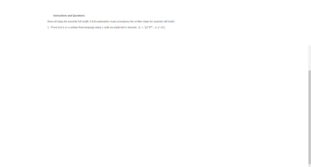 Solved Instructions and Questions: Show all steps for | Chegg.com