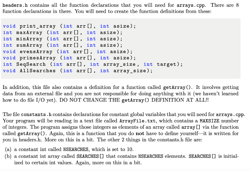 Solved C++ help please! Your program arrays.cpp will do | Chegg.com