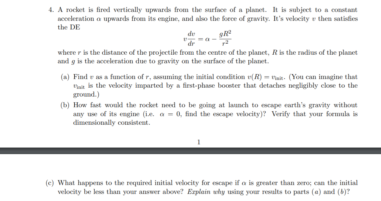 Solved 4. A rocket is fired vertically upwards from the | Chegg.com