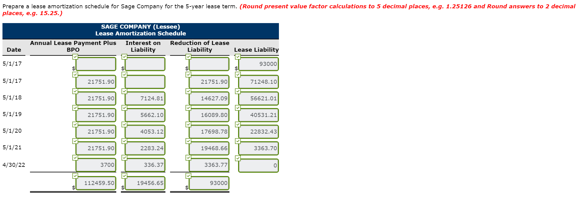 Solved Prepare the journal entries on the lessee's books to | Chegg.com