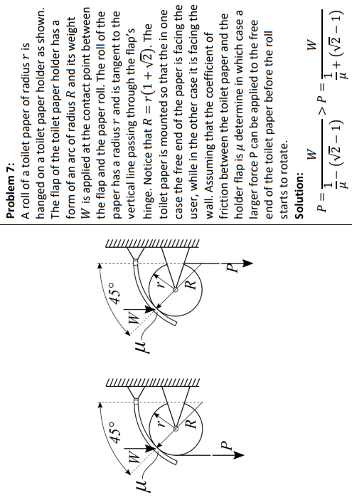 Solved A roll of a toilet paper of radius r ﻿ishanged on a | Chegg.com