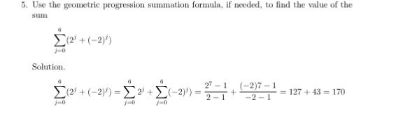 Solved Use the geometric progression summation formula, if | Chegg.com